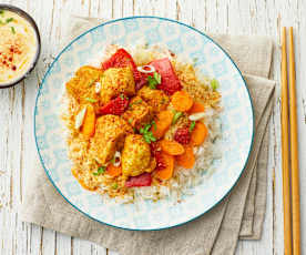 Pollo, riso e verdure al vapore con salsa alla senape - Cookidoo® – la ...