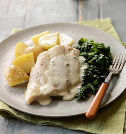 Steamed smoked haddock with new potatoes and spinach - Cookidoo® – the ...