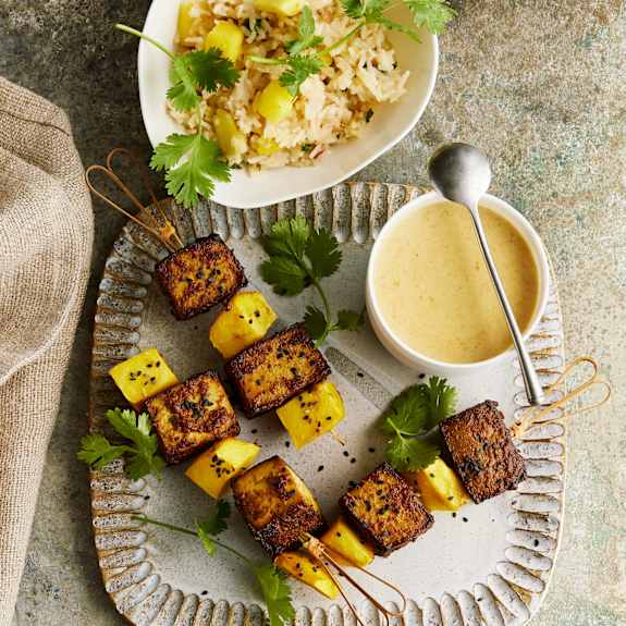 Tofu-Erdnuss-Spieße mit Mango-Koriander-Reis - Cookidoo® – the official ...