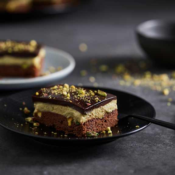 Brownie z kremem pistacjowym i kakaową glazurą - Cookidoo® – oficjalna ...