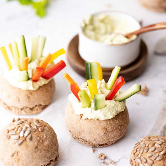 Vegetable Sticks with Dip and Whole Wheat Bread Rolls - Cookidoo® – the ...