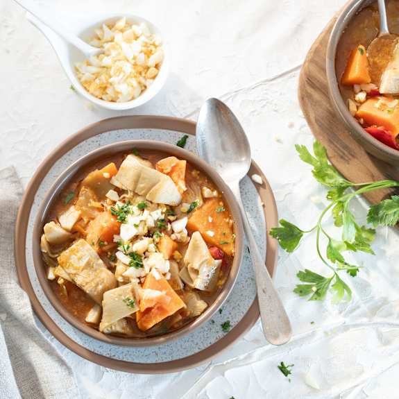 Guiso de alcachofas y batatas con huevo duro - Cookidoo® – the official ...