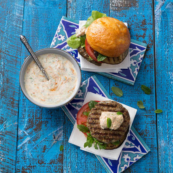 Moroccan lamb burgers with harissa yoghurt dressing - Cookidoo® – the ...