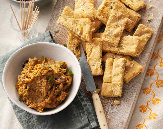 Chickpea Flatbread and Curried Vegetable Dip - Cookidoo® – the official ...