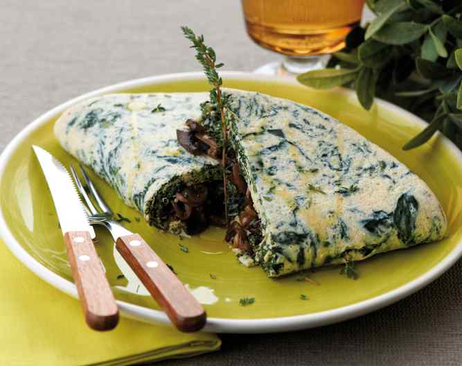 Omelette de claras con espinacas y champiñones - Cookidoo® – the official Thermomix® recipe platform