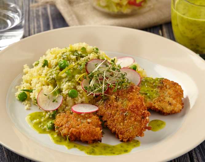 Salsa verde kuskus s kuřecími řízečky - Cookidoo® – het officiële ...