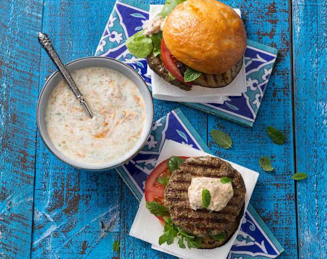 Moroccan lamb burgers with harissa yoghurt dressing - Cookidoo® – the ...