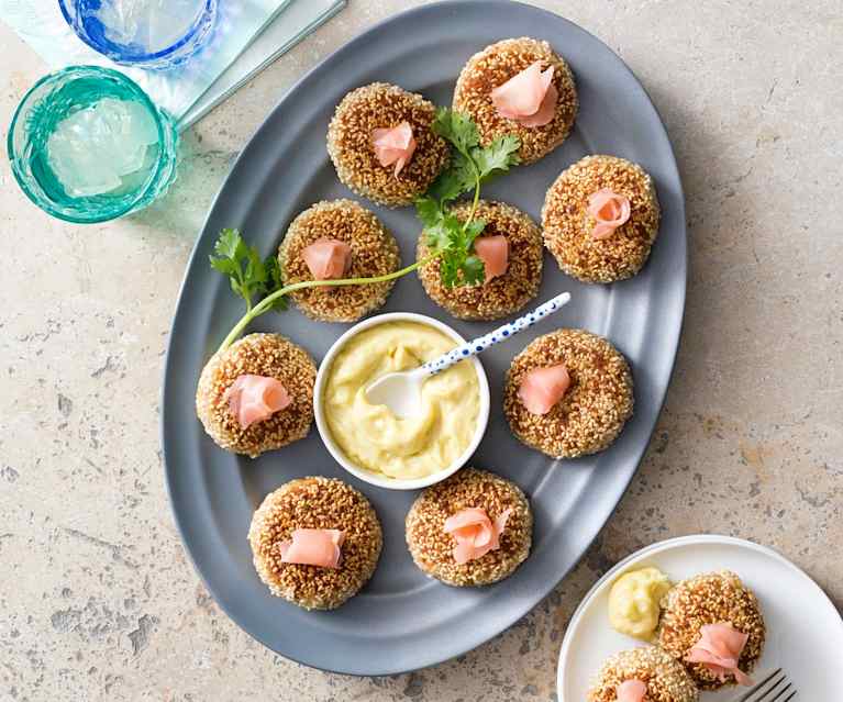 Asian Crab Cakes With Wasabi Mayonnaise Cookidoo Platform Resep