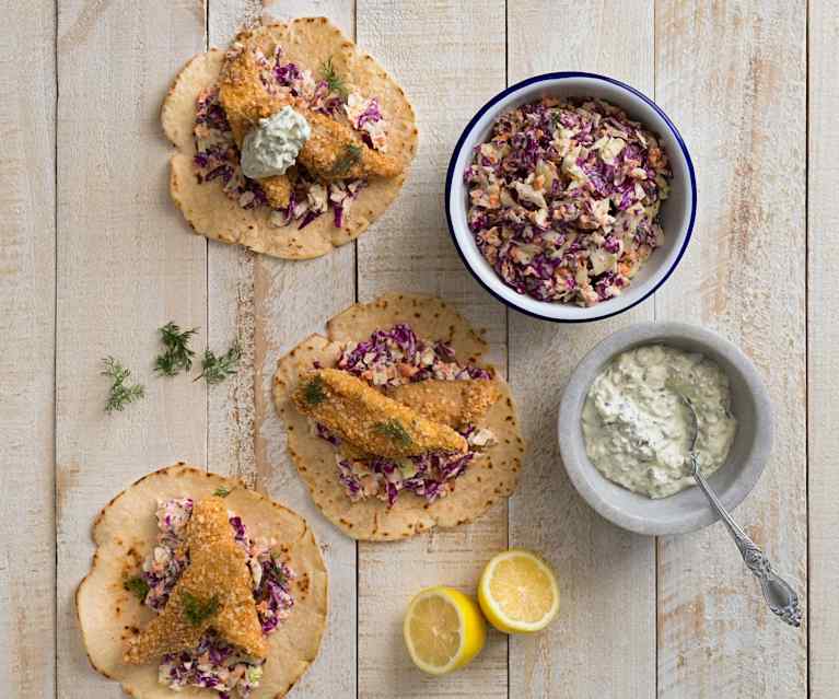 Quinoa crumbed fish with slaw - Cookidoo® – the official Thermomix ...
