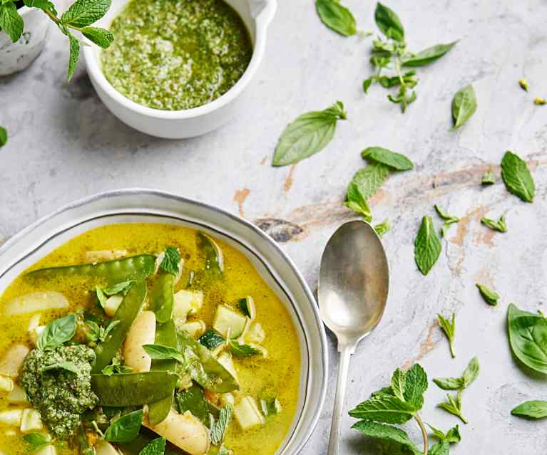 Sopa primavera com pesto de hortelã - Cookidoo® – la plateforme de ...