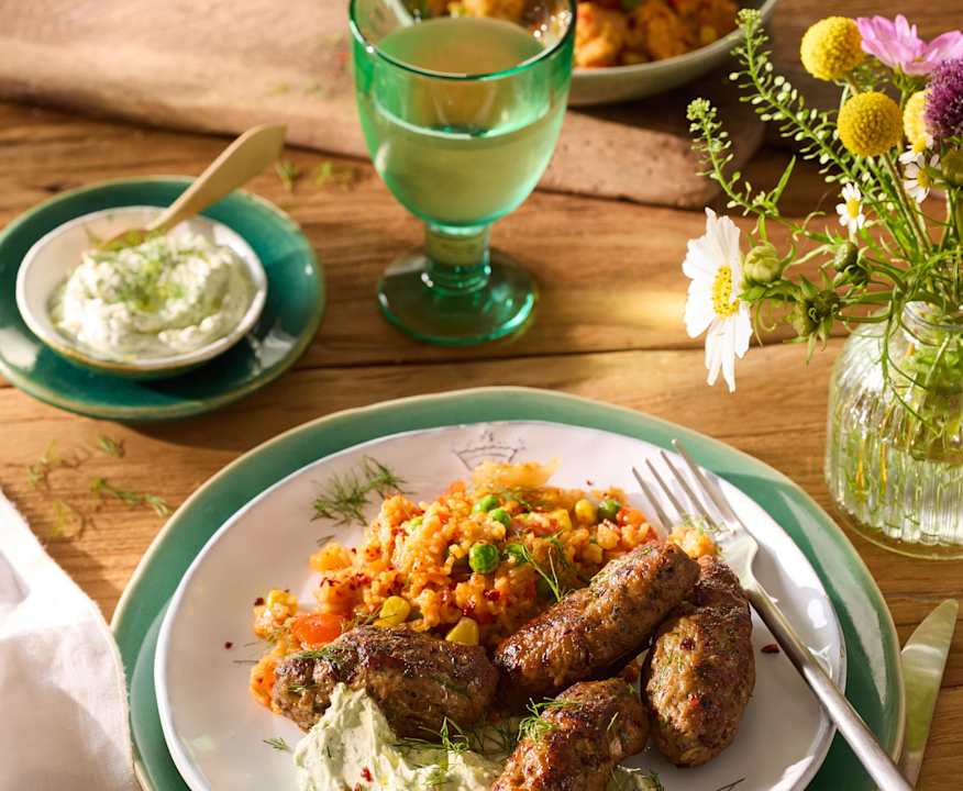 Low Meat Cevapcici mit Djuvec-Reis und Dill-Dip - Cookidoo® – the ...