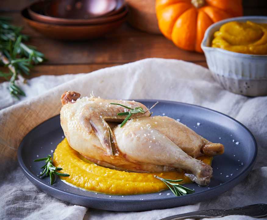 Pollito de leche y puré de camote con calabaza, al Vacío TM6 - Cookidoo ...