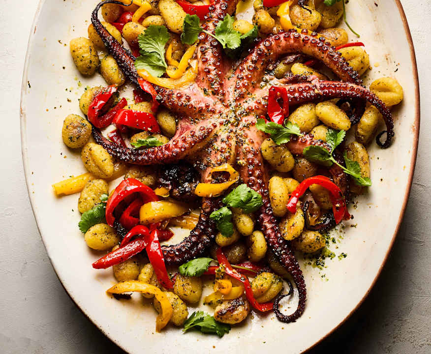 Octopus with gnocchi, capsicum and green mojo sauce - Cookidoo® – the ...