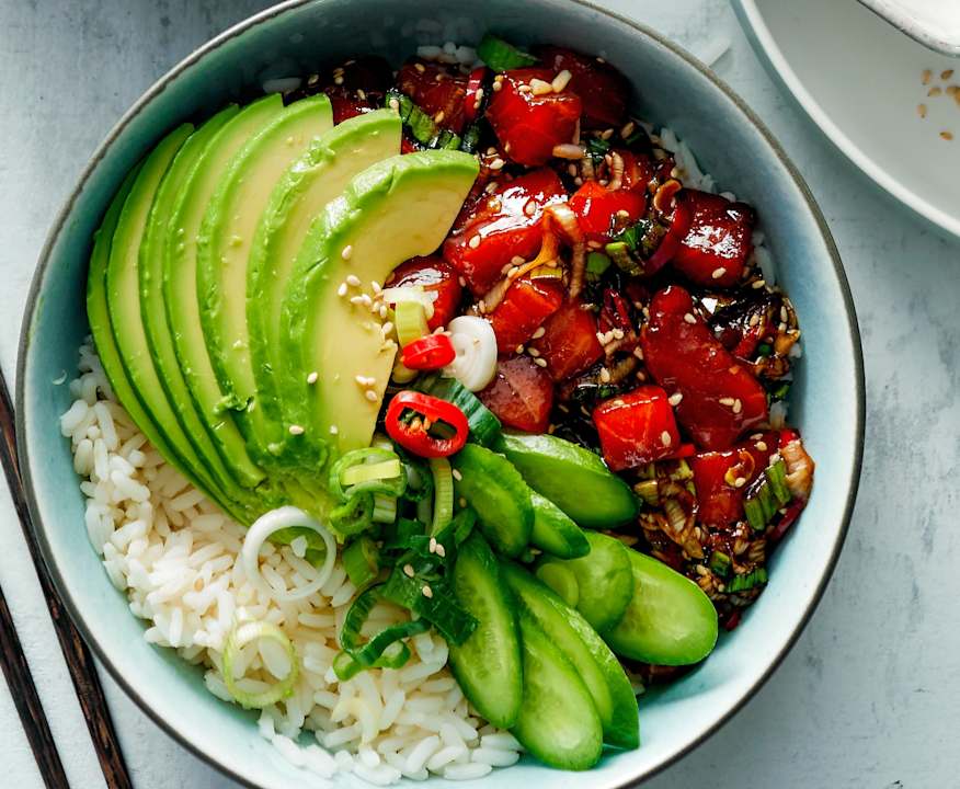 Poke bowl met gemarineerde zalm - Cookidoo® – the official Thermomix ...