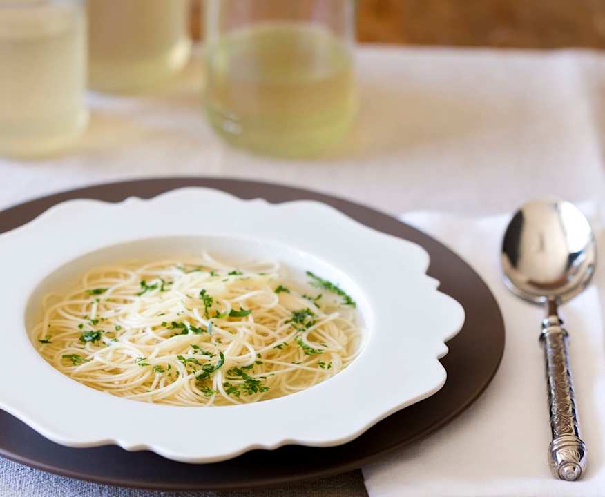 Traditional chicken broth with angel hair pasta - Cookidoo® – the ...