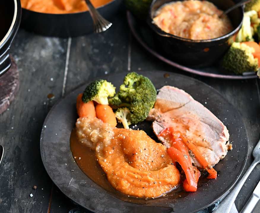 Maiale arrosto con verdure e purè di patate dolci - Cookidoo® – the ...