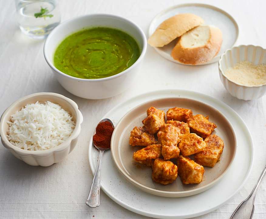 Bocconcini di pollo con crema di zucchine e riso basmati - Cookidoo ...