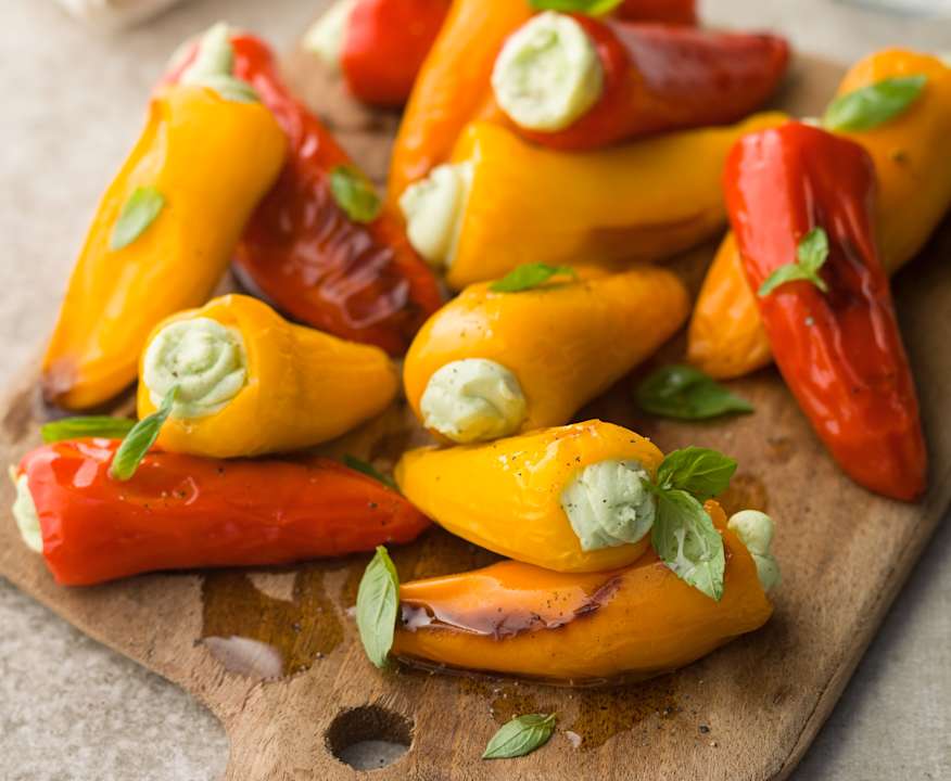 Mini Peppers Stuffed with Homemade Ricotta - Piccoli peperoni ripieni ...