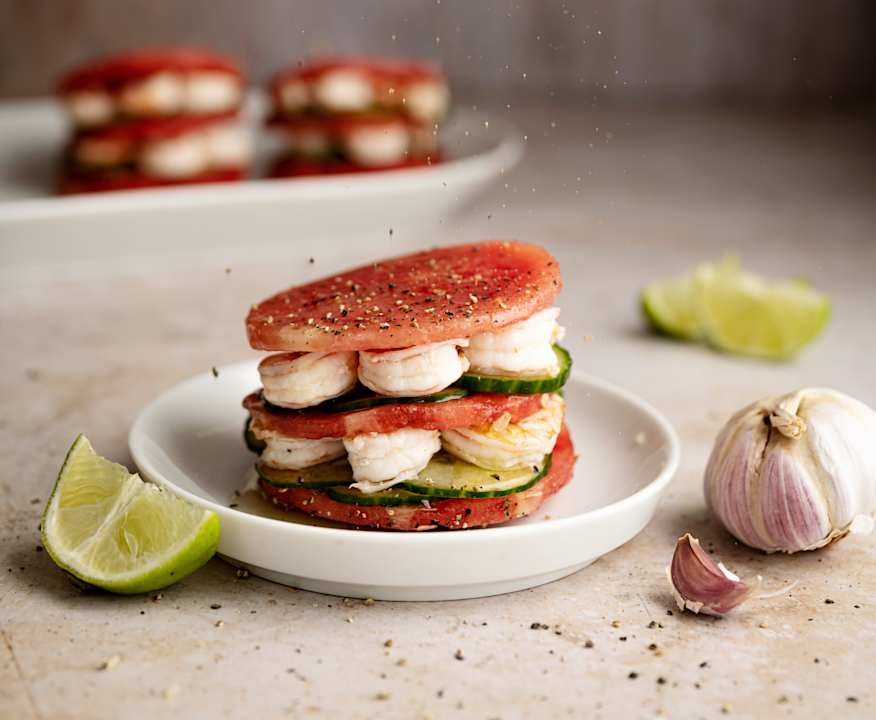 Milhojas de sandía con gambas y lima - Cookidoo® – the official ...