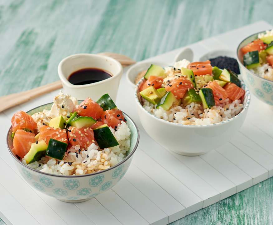 Sushisalat med laks og avokado (1800 kcal) - Cookidoo® – the official ...