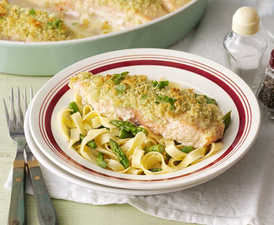 Lachs mit Mandelkruste und Spargel-Tagliatelle - Cookidoo® – das ...