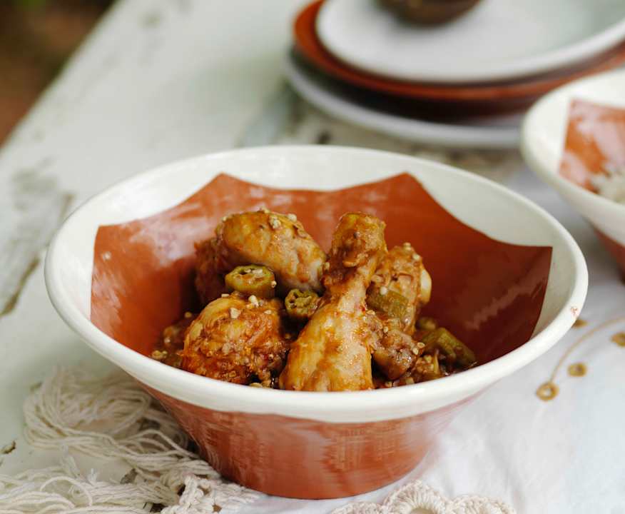 frango com quiabo e batata