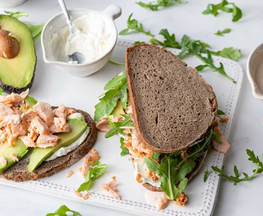 Fuldkornssandwich med laks og avocado (1800 kcal) - Cookidoo ...