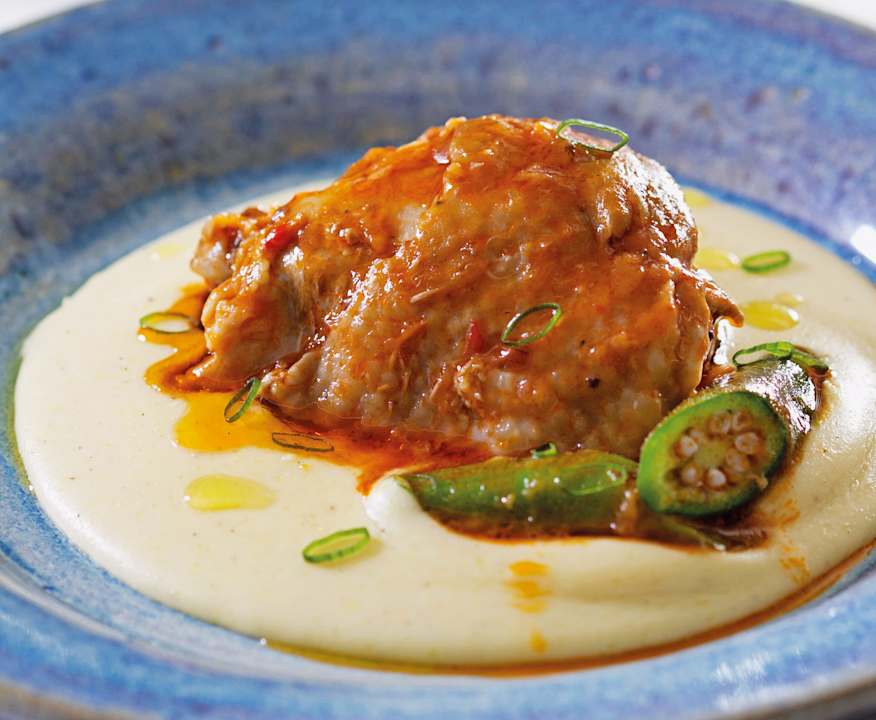 frango com quiabo e batata