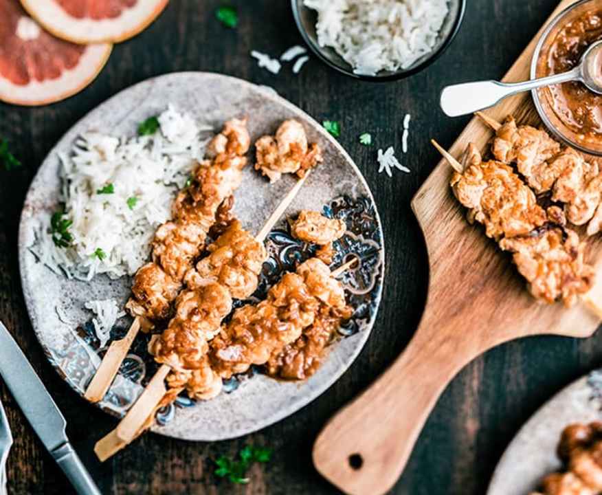 Brochettes de dinde marinées et caramélisées au pamplemousse - Cookidoo ...