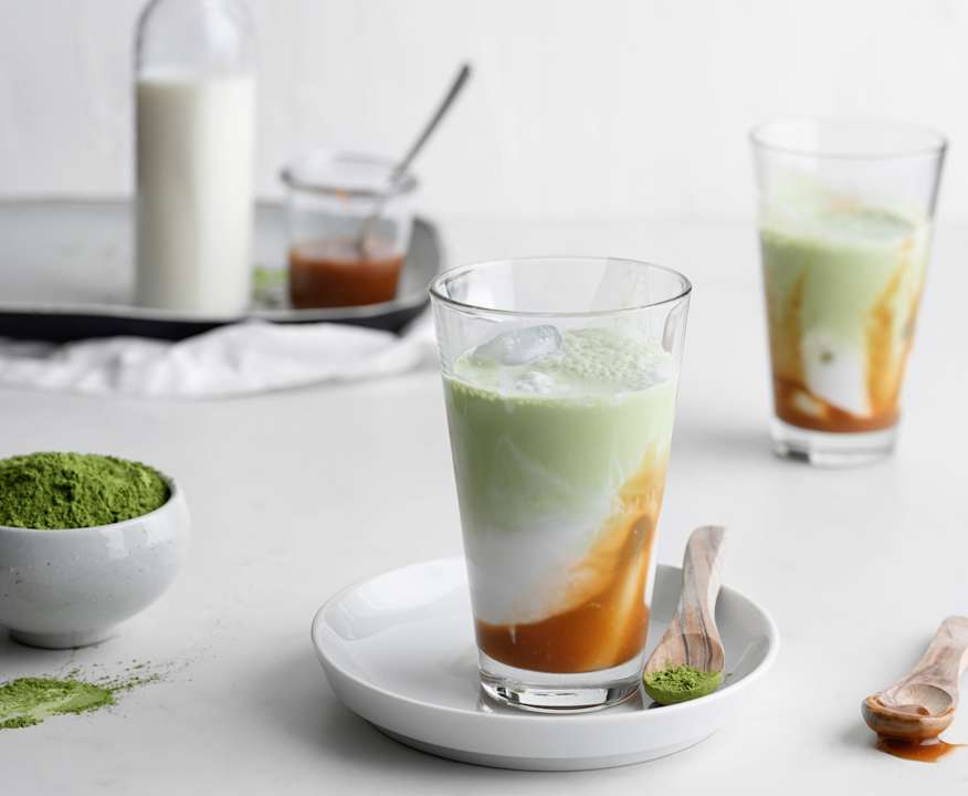 Matcha caramel latte con leche de coco Helado - Cookidoo® – la ...