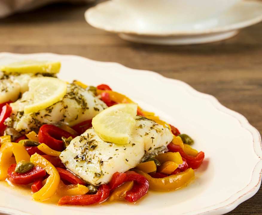 Menù: Crema di zucchine, merluzzo alle erbe, contorno di peperoni ...