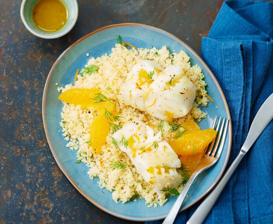 Dos de cabillaud à l’orange, semoule parfumée - Cookidoo® – la nostra ...