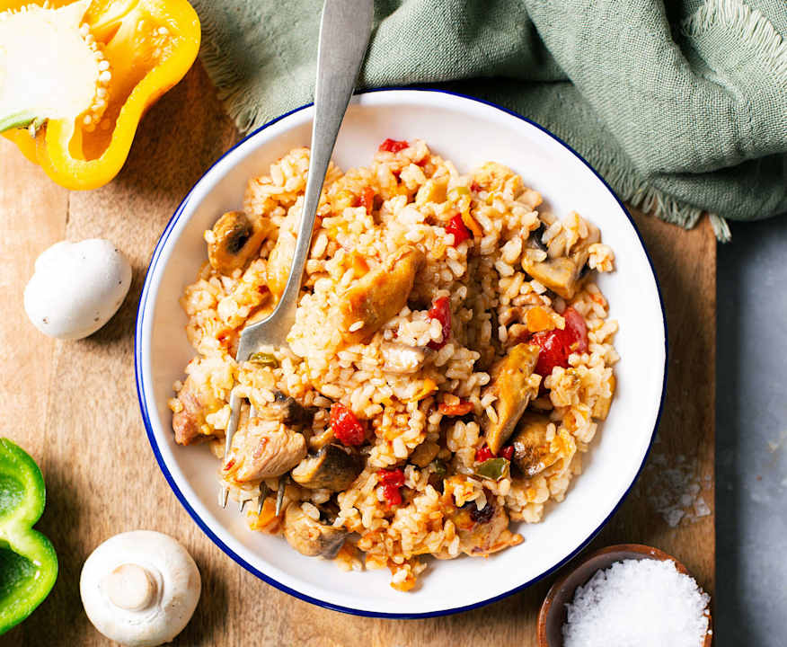 Reis mit Huhn und Pilzen - Cookidoo® – the official Thermomix® recipe ...