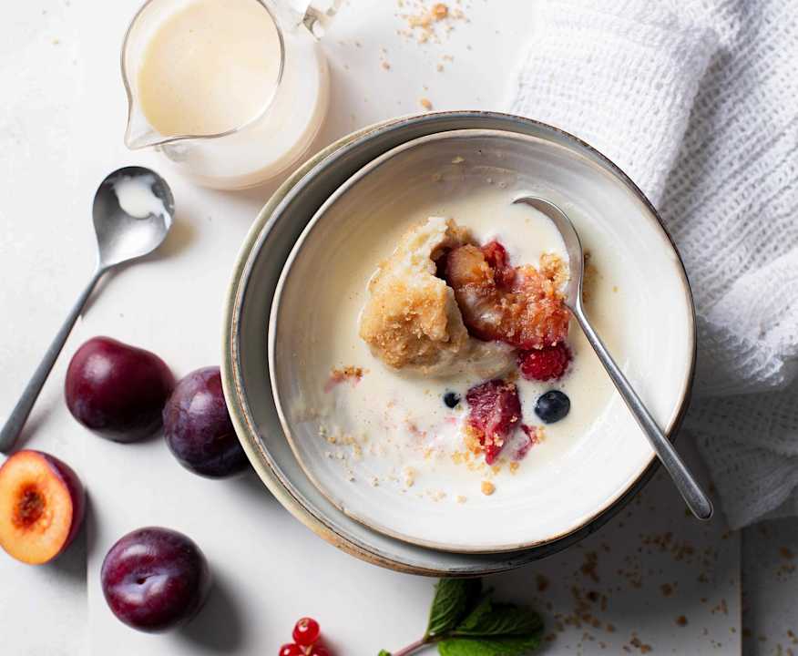 Plum filled potato dumplings with vanilla sauce - Cookidoo® – the ...