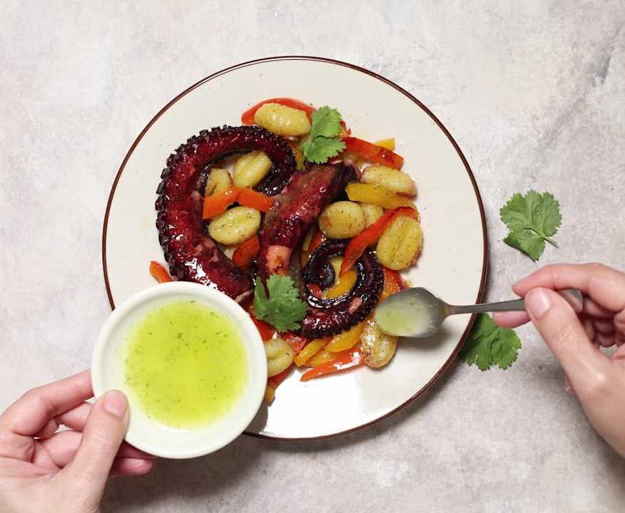 Octopus with gnocchi, capsicum and green mojo sauce - Cookidoo® – the ...