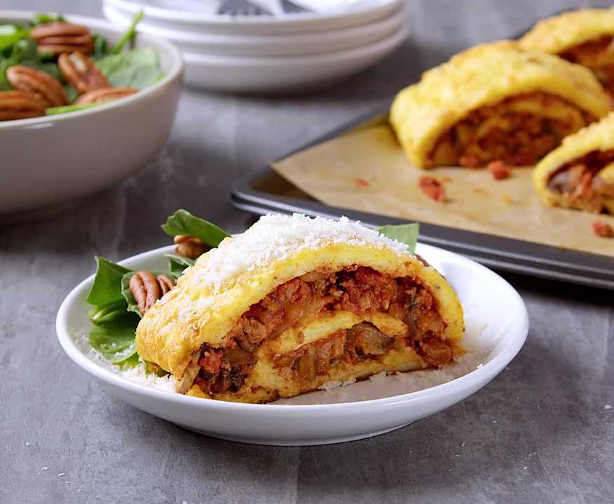 High Protein Turkey and Mushroom Roulade in Cottage Cheese Wraps ...
